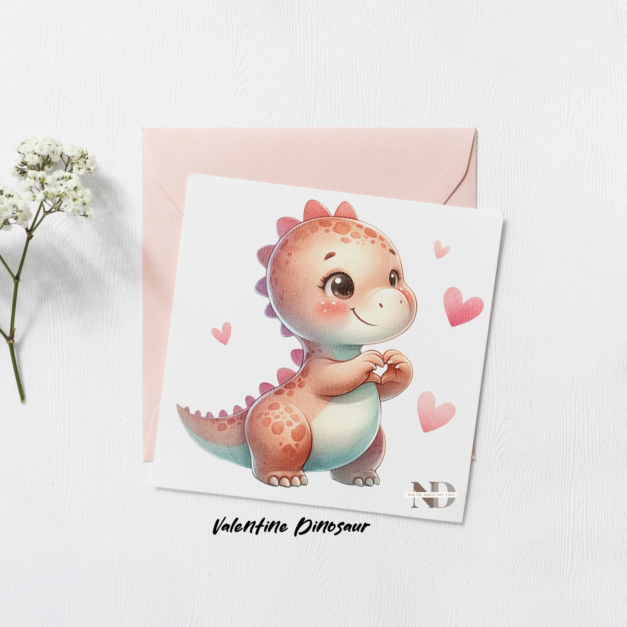 Watercolor Valentine Dinosaur Clipart Dinosaur PNG Valentine Clipart ...
