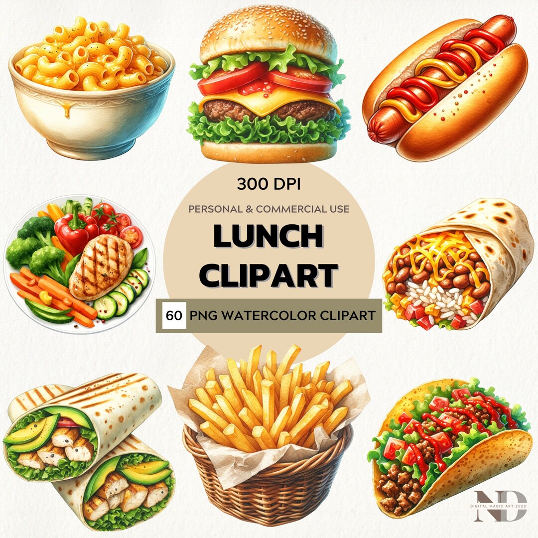 Lunch Clipart Foods PNG Printable Lunch PNG Lunch Menu Food Baking ...