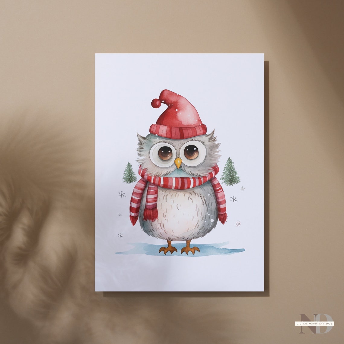 Watercolor Christmas Owls Clipart Christmas Clipart Animals Clipart Owl ...