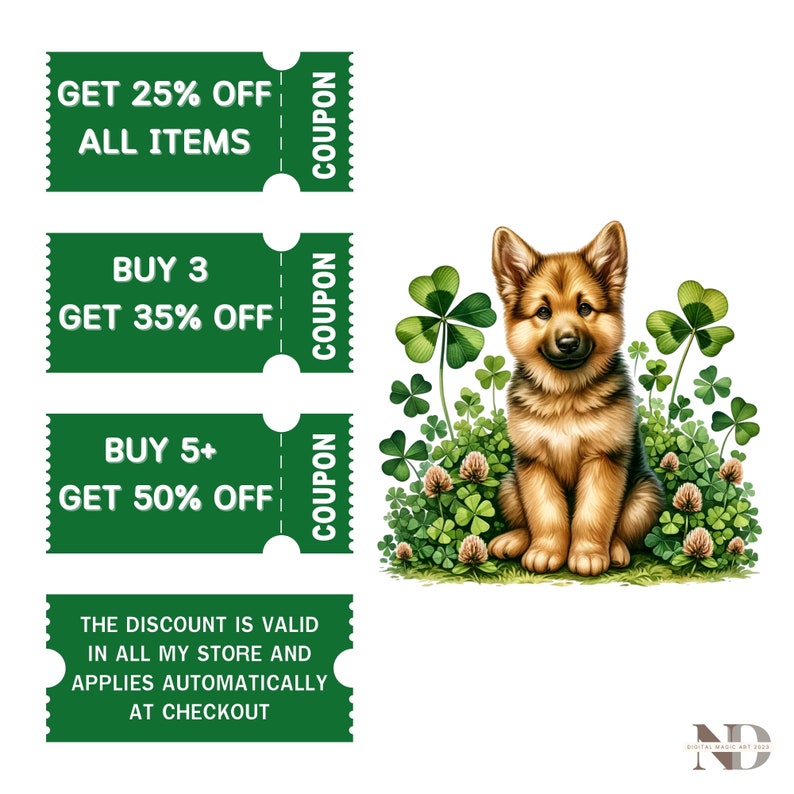 Watercolor Clover Dog Clipart Cute Dog PNG St. Patricks Day Clipart St ...
