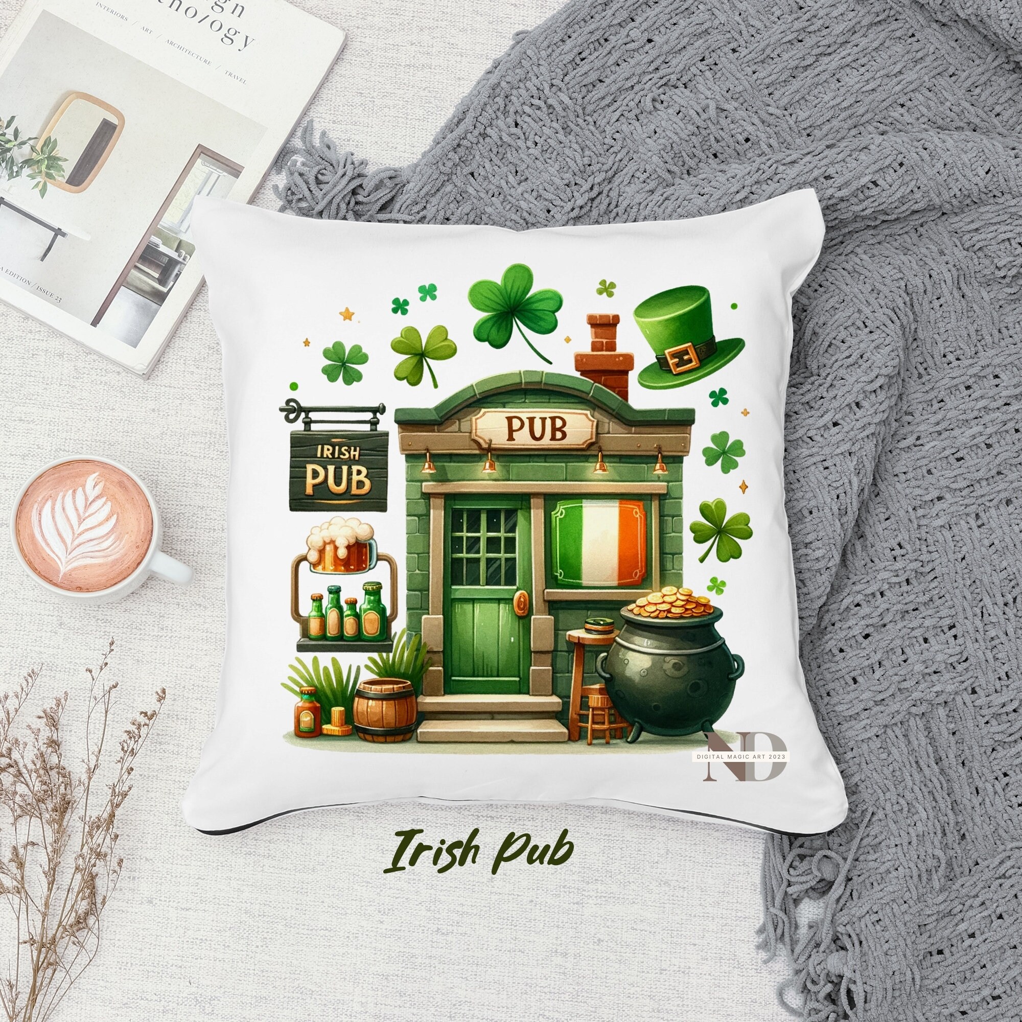 Watercolor St.patrick Irish Pub Clipart Irish Pub PNG St.patrick Day ...