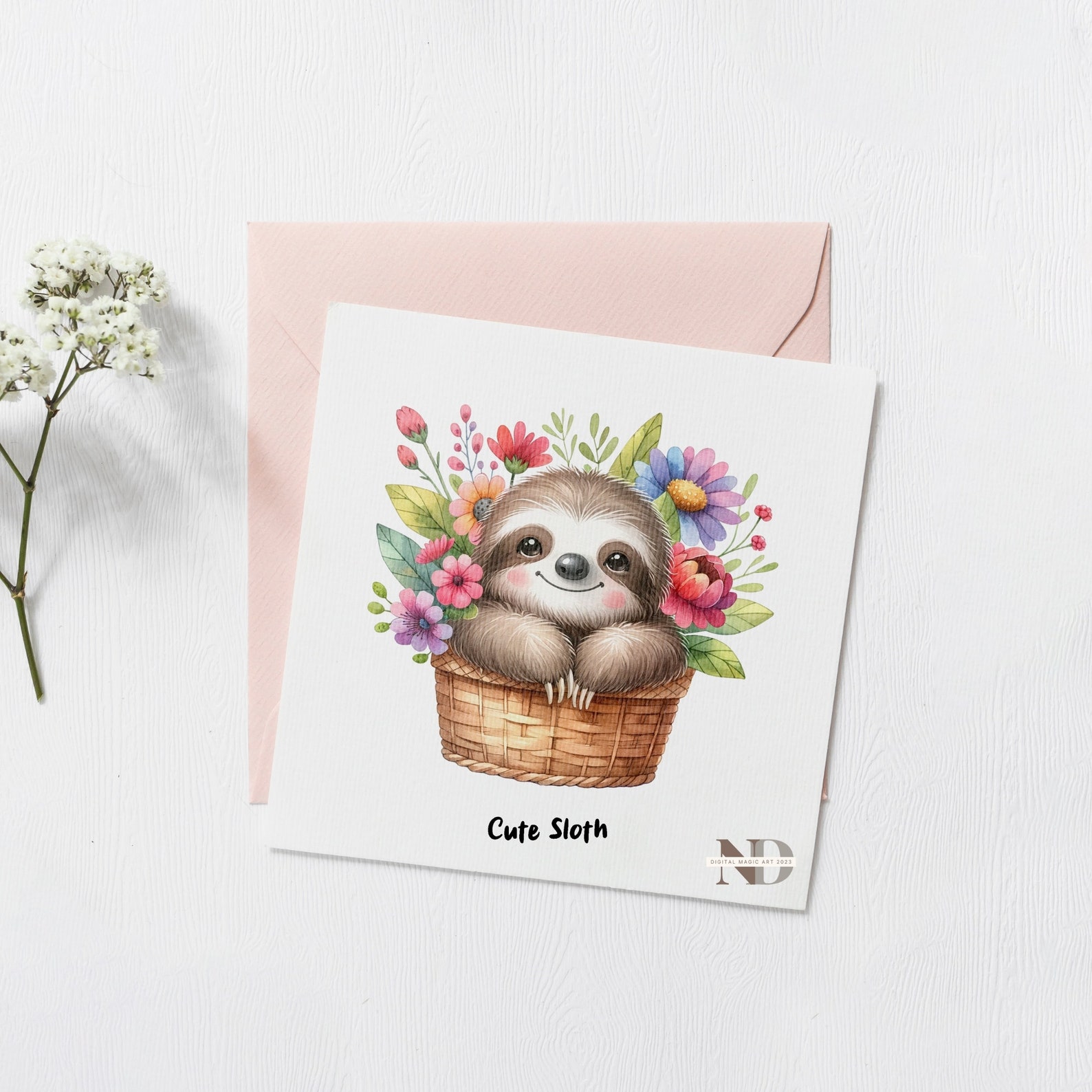 Watercolor Cute Sloth Clipart Sloth PNG Baby Sloth Clipart Cute Animal ...