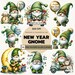 Watercolor New Year Gnome Clipart 2024 Happy New Year Clipart Cute ...