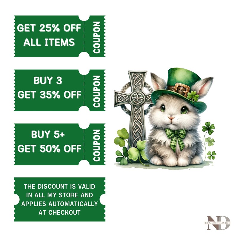 Watercolor St.patrick Rabbit Clipart Cute Rabbit PNG St.patricks Day ...