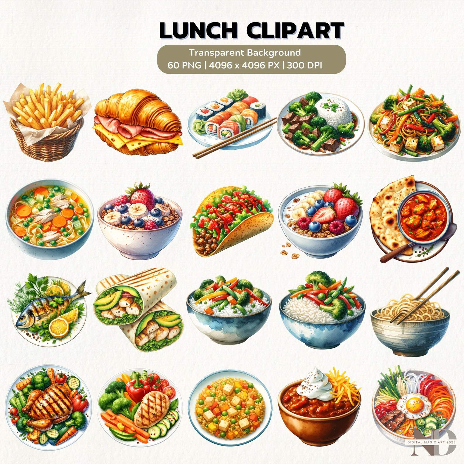 Lunch Clipart Foods PNG Printable Lunch PNG Lunch Menu Food Baking ...