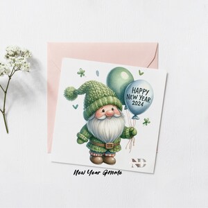 Watercolor New Year Gnome Clipart 2024 Happy New Year Clipart Cute ...