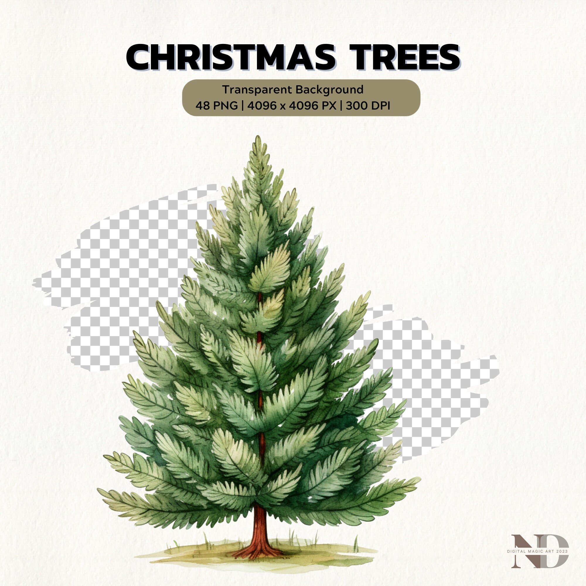 Watercolor Christmas Tree Clipart Tree PNG Christmas Decor Christmas ...