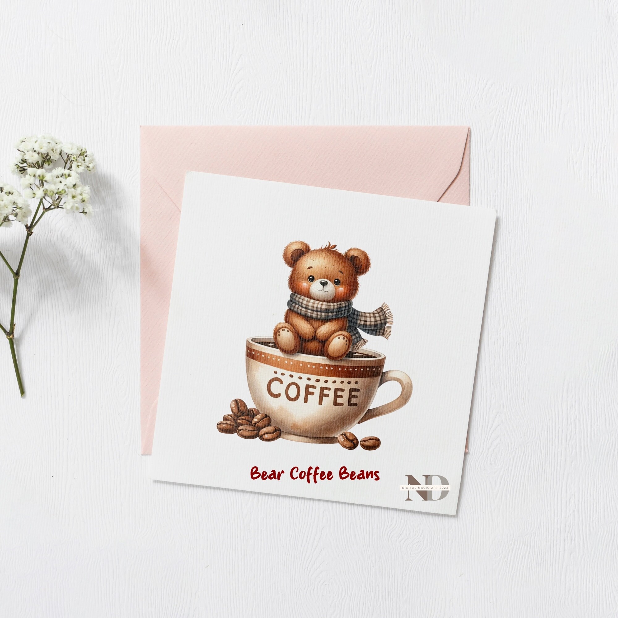 Watercolor Coffee Lover Bear Clipart Coffee Bear PNG Coffee Bean Bear ...