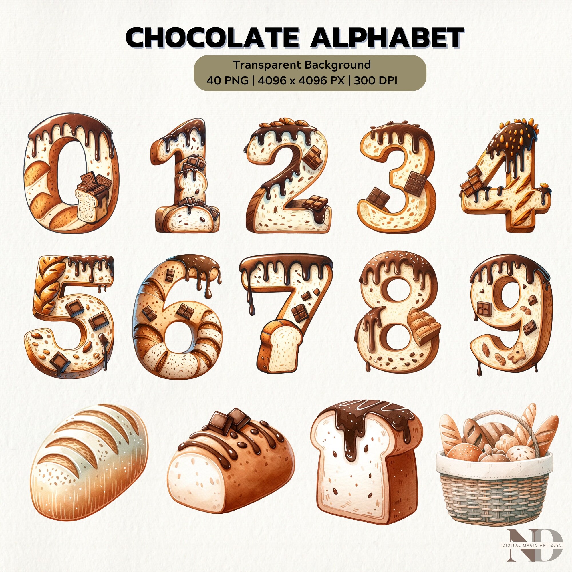 Chocolate Alphabet and Numbers Clipart Chocolate Alphabet PNG Letter ...