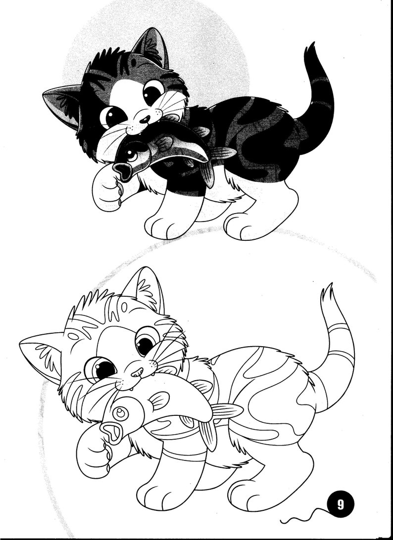 Cats Coloring Pages Part 2 - Etsy