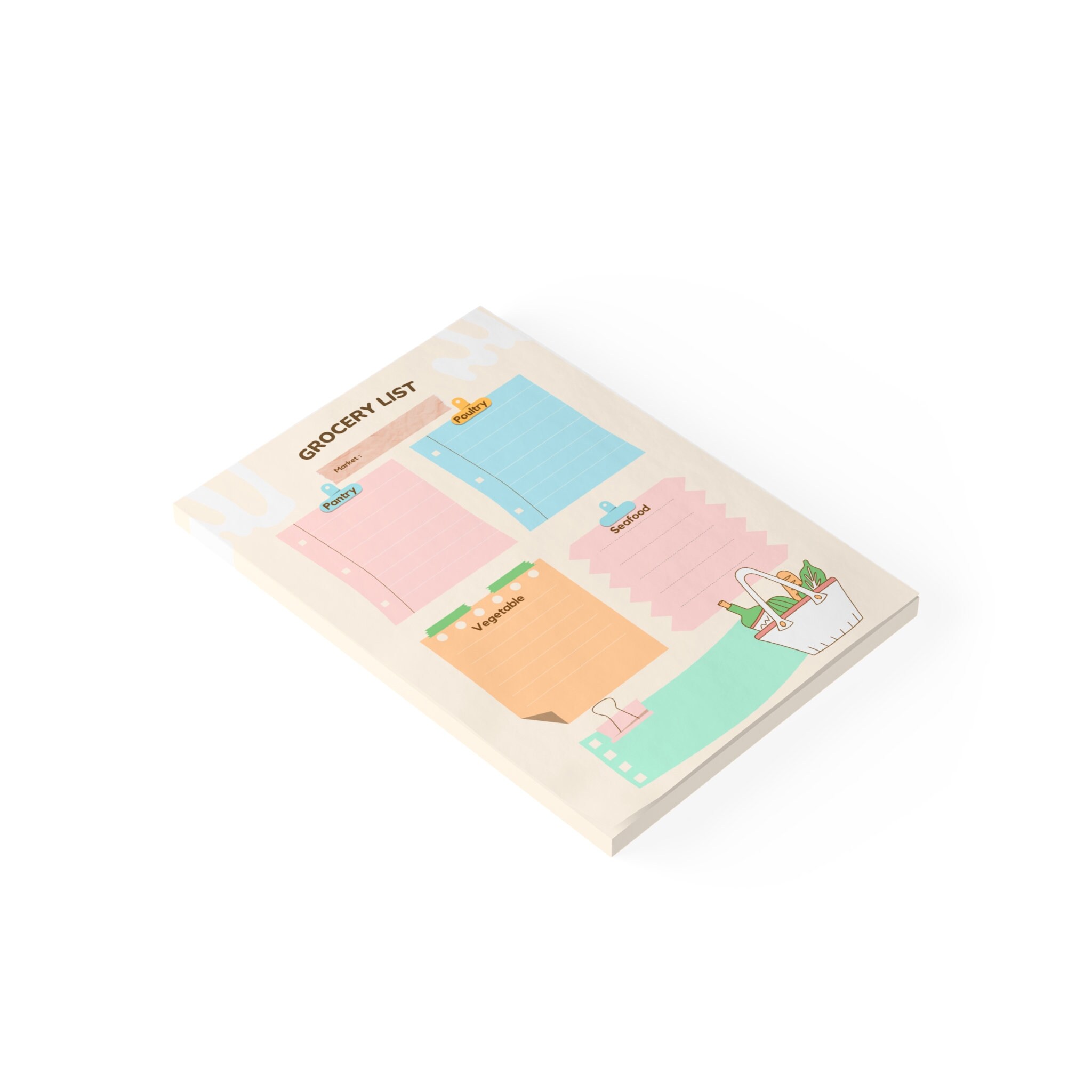 Grocery List Sticky Note Pads, Grocery List Post It Notes, Shopping ...