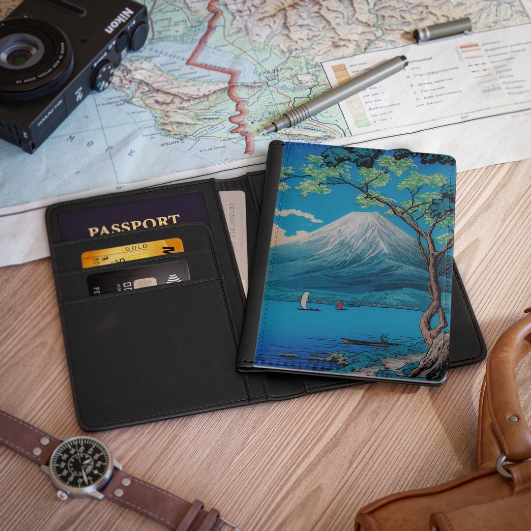 Ekiyo Japan Passport Cover, Mt. Fuji Traveling Passport Holder, RFID ...