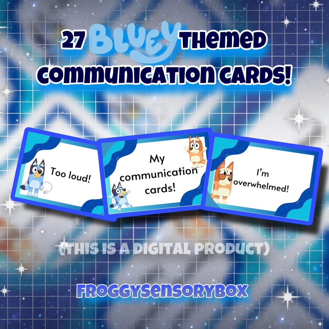 Bluey Communication Cards for Autism, Adhd, Verbal Shutdowns, Non ...