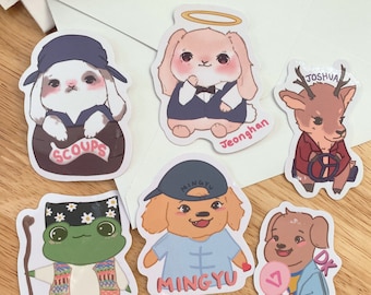 Seventeen Hand Drawn Bunny Doodle Photocards, S.coups Jeonghan Joshua ...