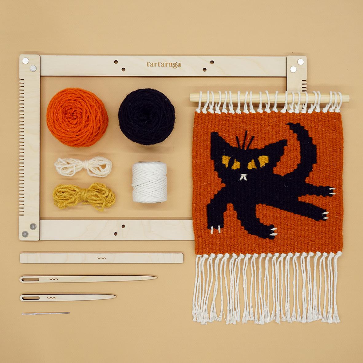Weaving Kit – DIY Kitty Wall Hanging - Starter Kit With Weaving Yarn ...