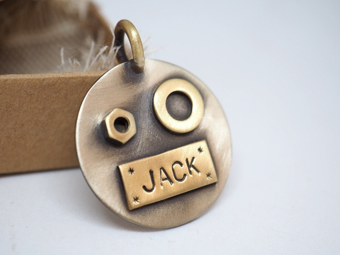 Dog Id Tag, Personalized Dog Name Plate, Handmade Pet Id Tag, Dog Name ...