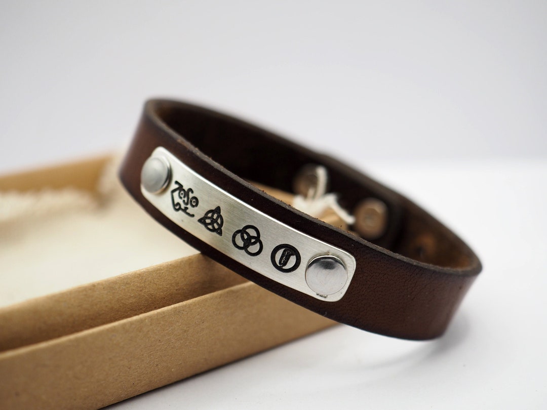 Leather Bracelet, Handmade Leather Cuff-brown - Genuine Leather and ...