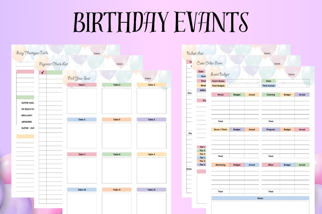 Printable Birthday Tracker Template Editable PDF Birthday Calendar ...