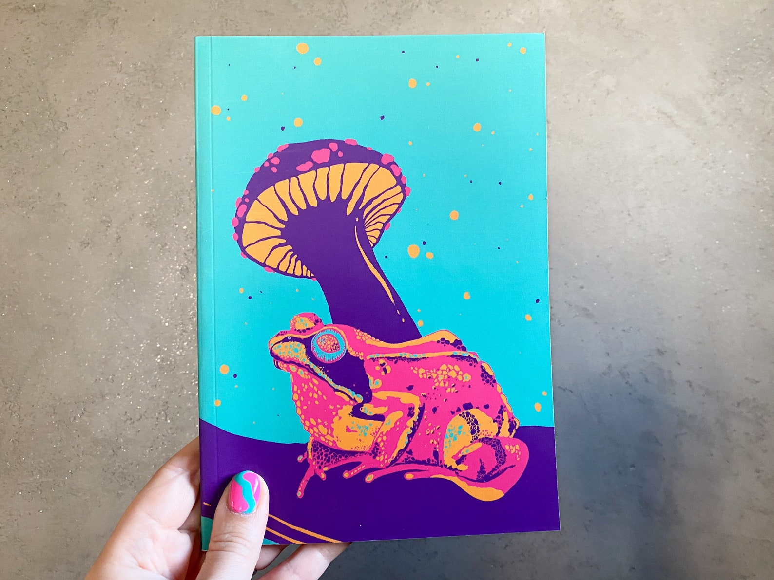 Notebook Toad and Giant Mushrooms Graph Paper Notebook Psychedelic Pop ...