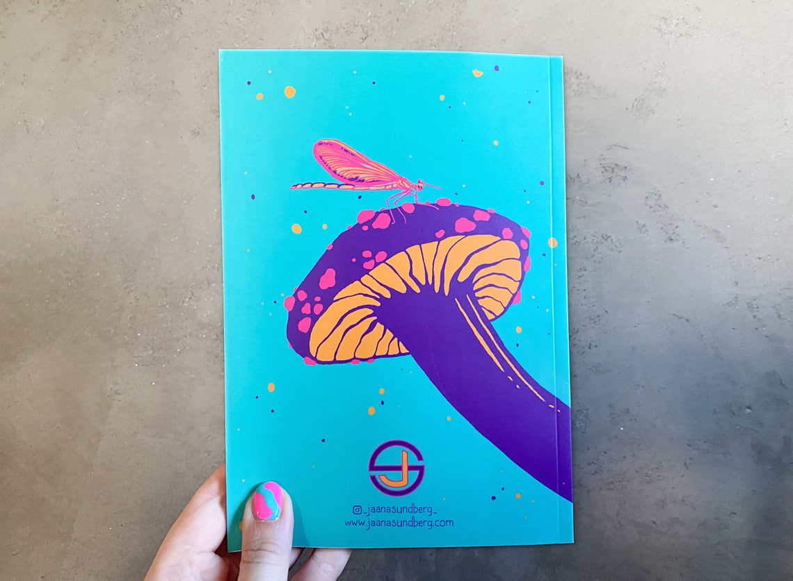 Notebook Toad and Giant Mushrooms Graph Paper Notebook Psychedelic Pop ...