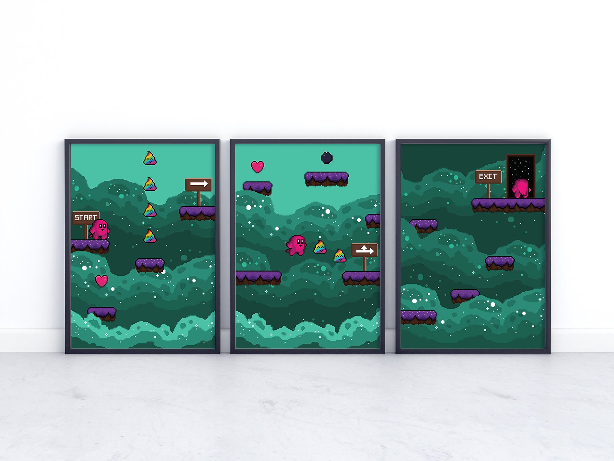 Pixel Art Postcard Video Game Jump Pixel Art Game Postcard - Etsy Australia