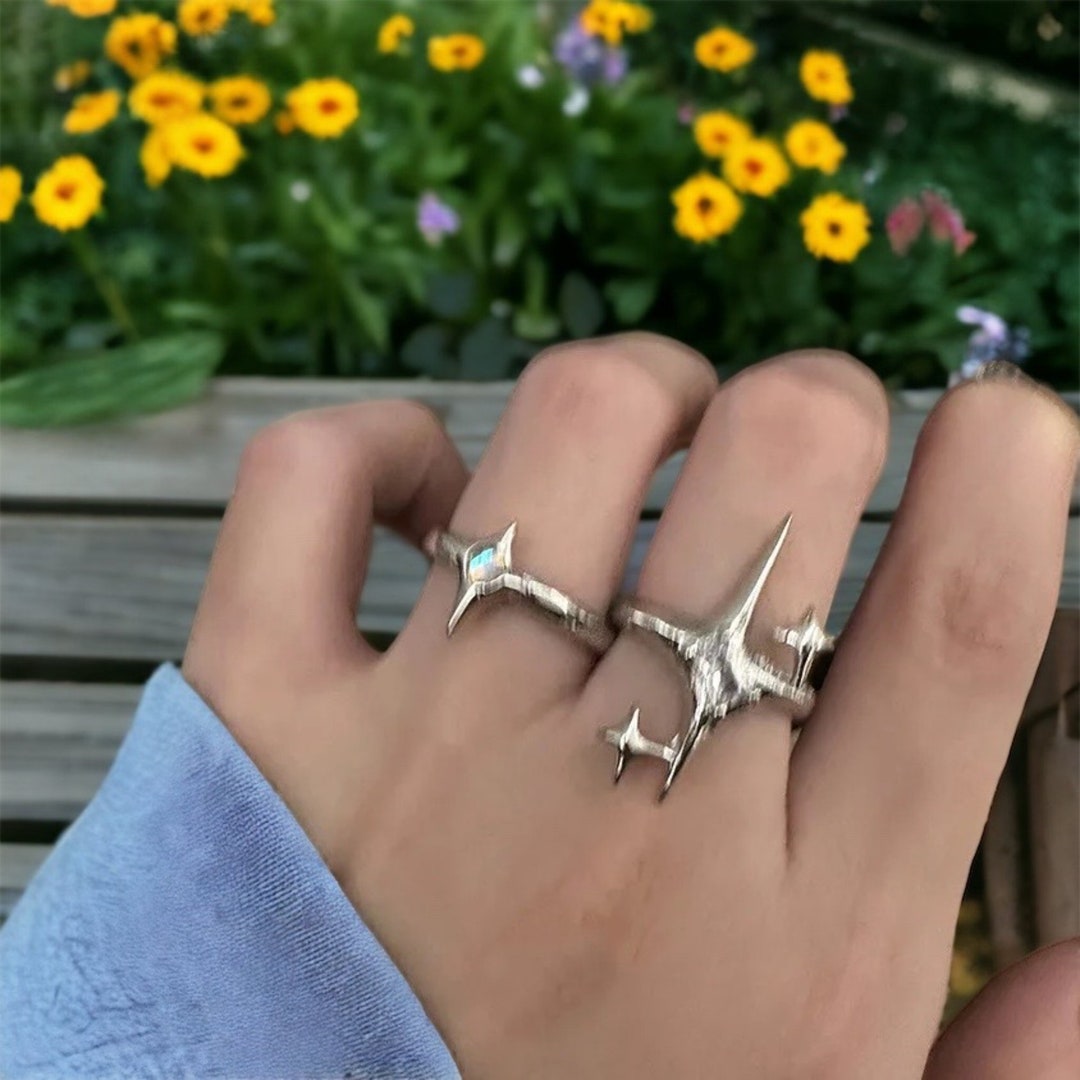 Razzle Dazzle Ring Y2K Irregular Star Ring Adjustable Star - Etsy Singapore