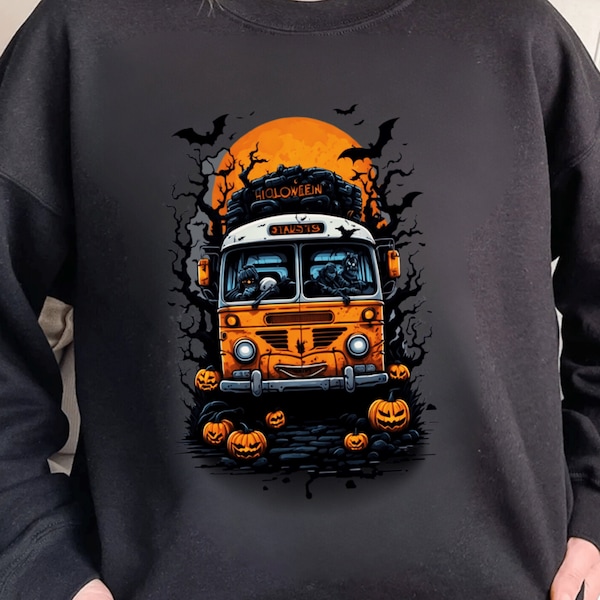 Spooky Halloween Bus Shirt - Etsy
