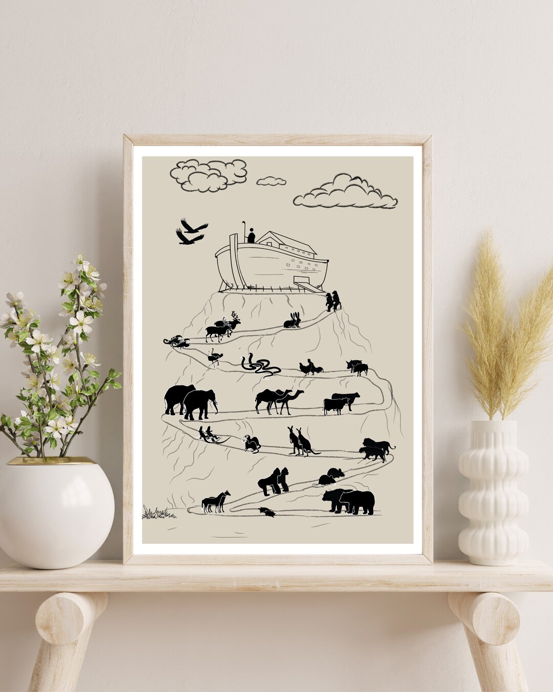 Modern Home Decorer: Noah's Ark Boarding, Bible Giftful Poster, Printable Christian Homely Decor ...