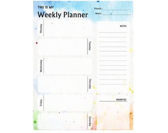 Digital Weekly Planner Printable Weekly Task List PDF, A4 to Do List ...