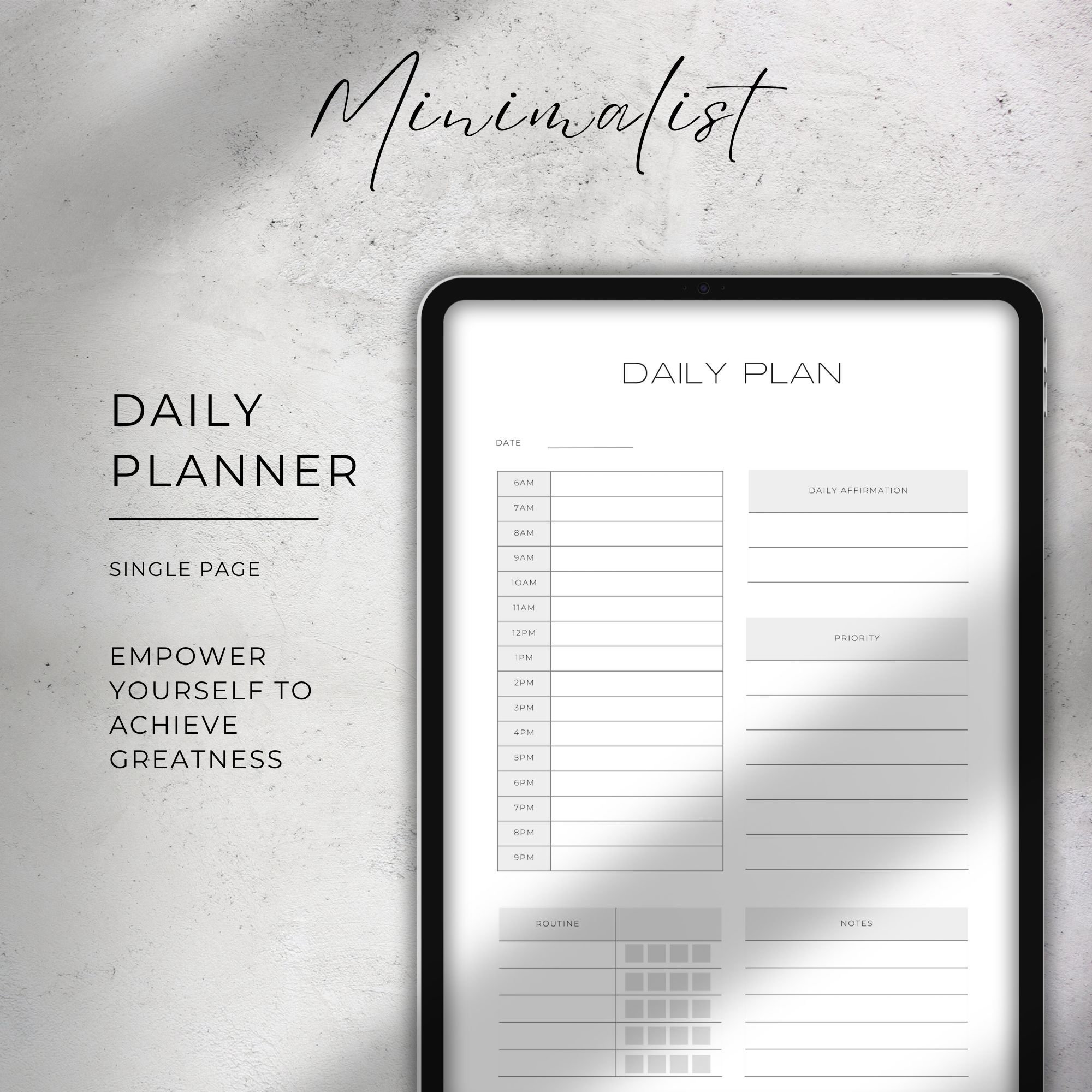 Minimalist Digital DAILY PLANNER ADHD Organizer iPad Daily - Etsy