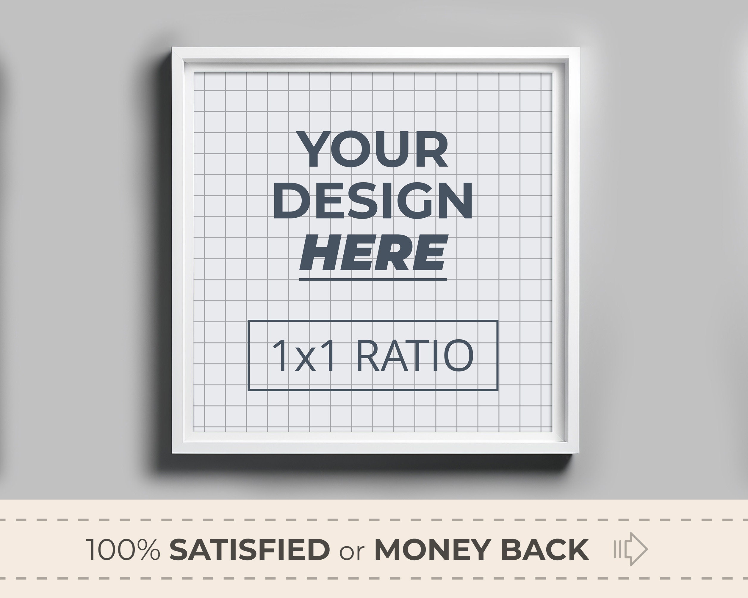 Minimalist Square Frame Digital Mockup, 1x1 Art Ratio, White Square ...