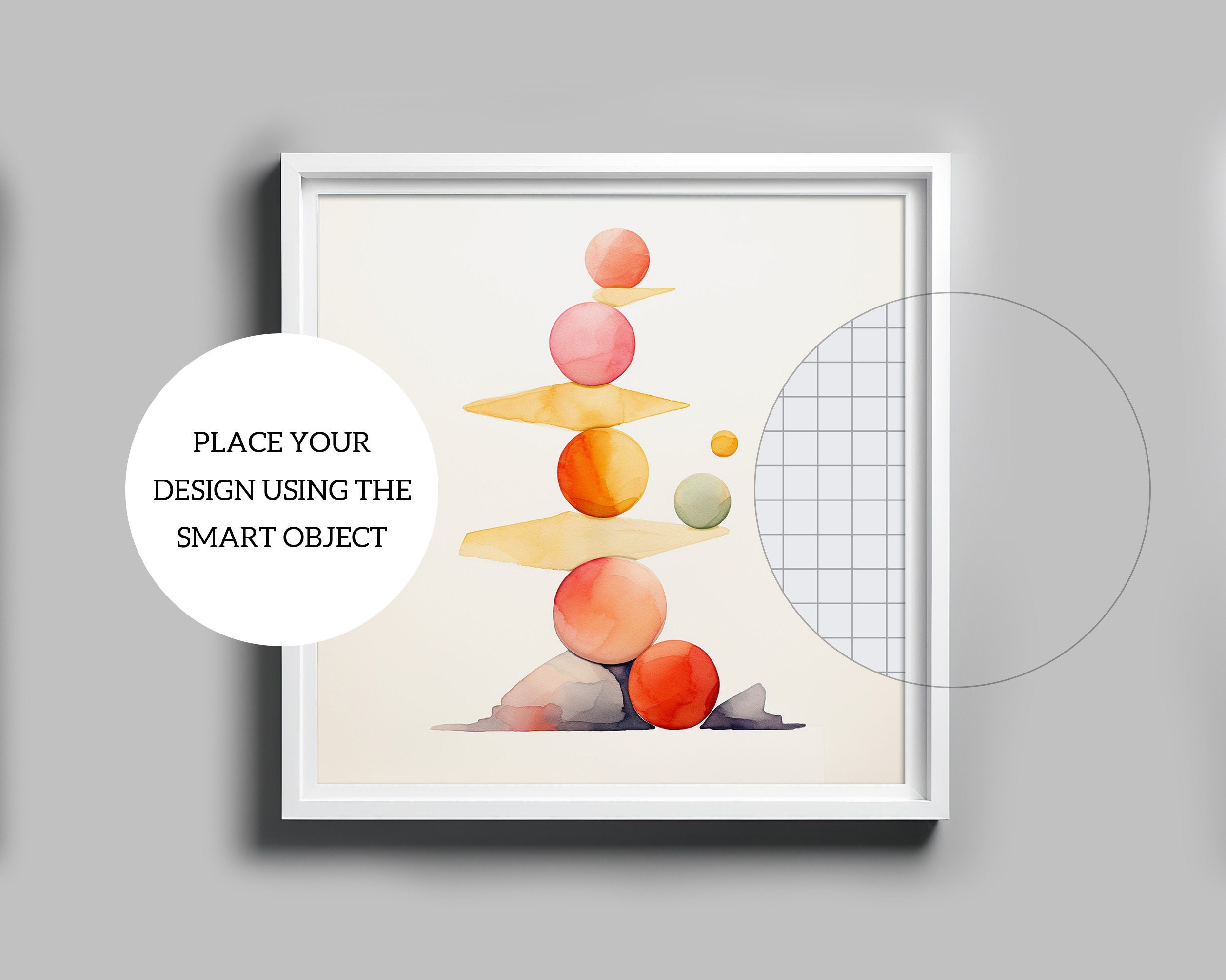 Minimalist Square Frame Digital Mockup, 1x1 Art Ratio, White Square ...