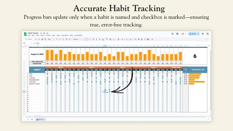 Habit Tracker Excel Google Sheets Habit Planner Weekly Habits Goal ...