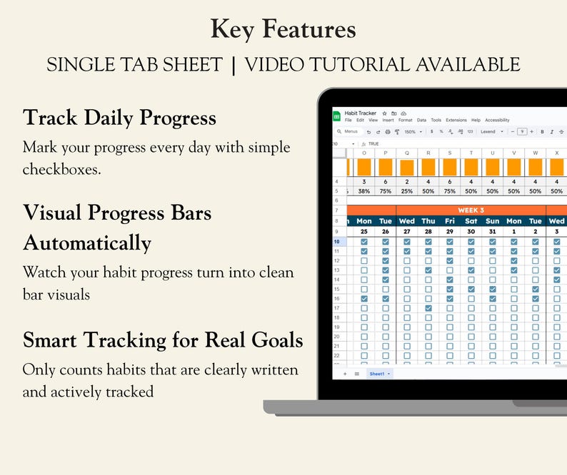 Habit Tracker Excel Google Sheets Habit Planner Weekly Habits Goal ...
