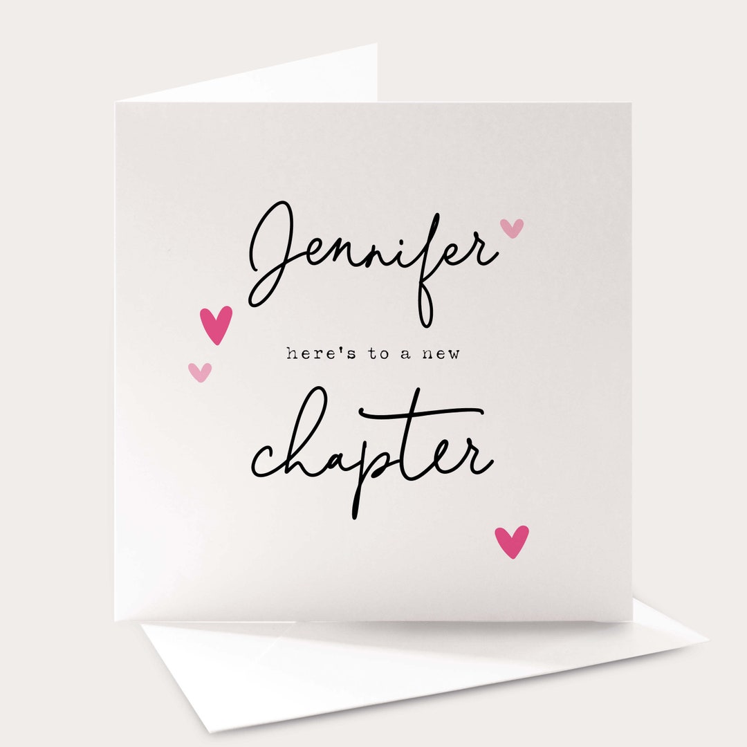 Here's to A New Chapter Card, New Job Card, New Beginnings Card, Card ...
