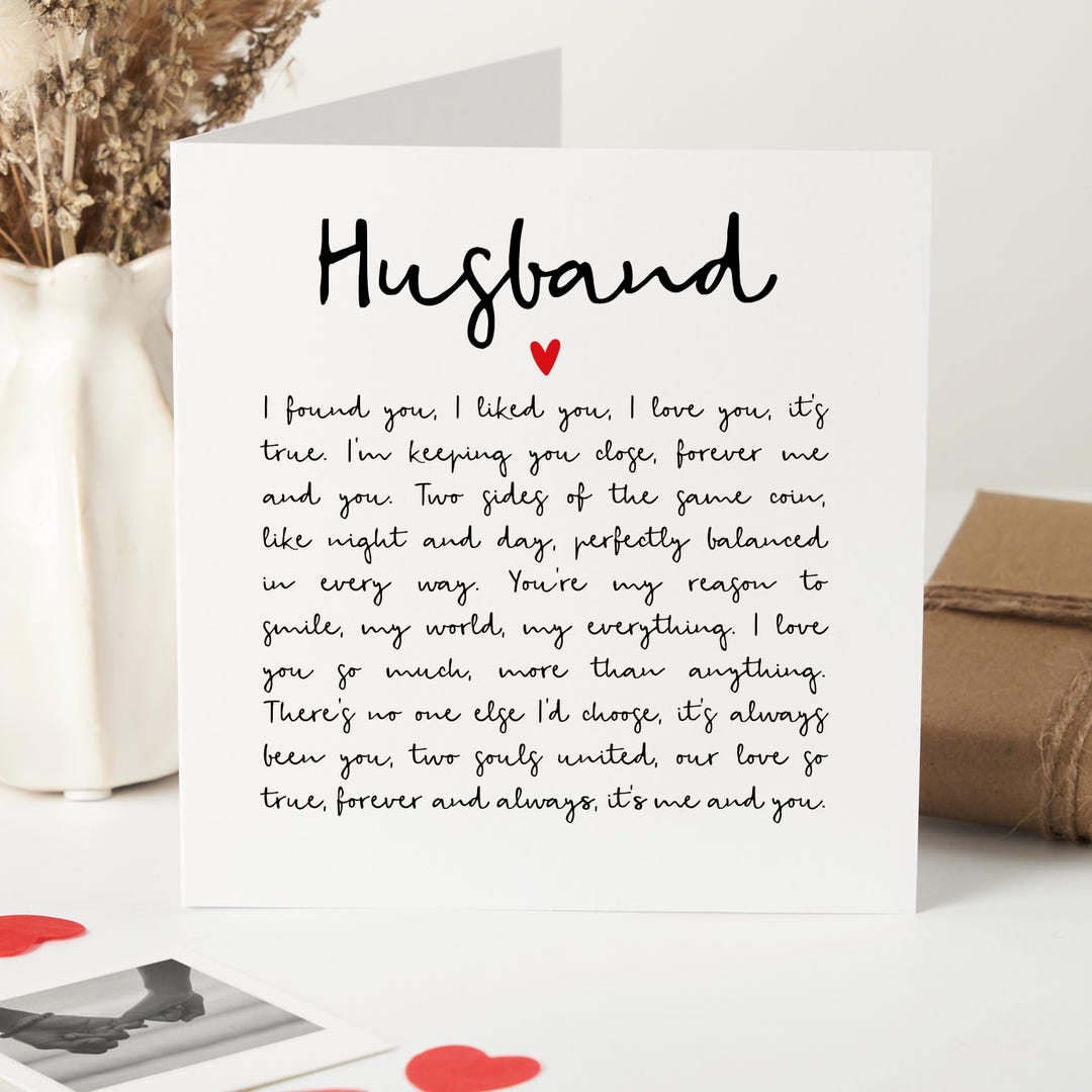 Husband Valentines Card Valentines Card for Husband Meaningful ...