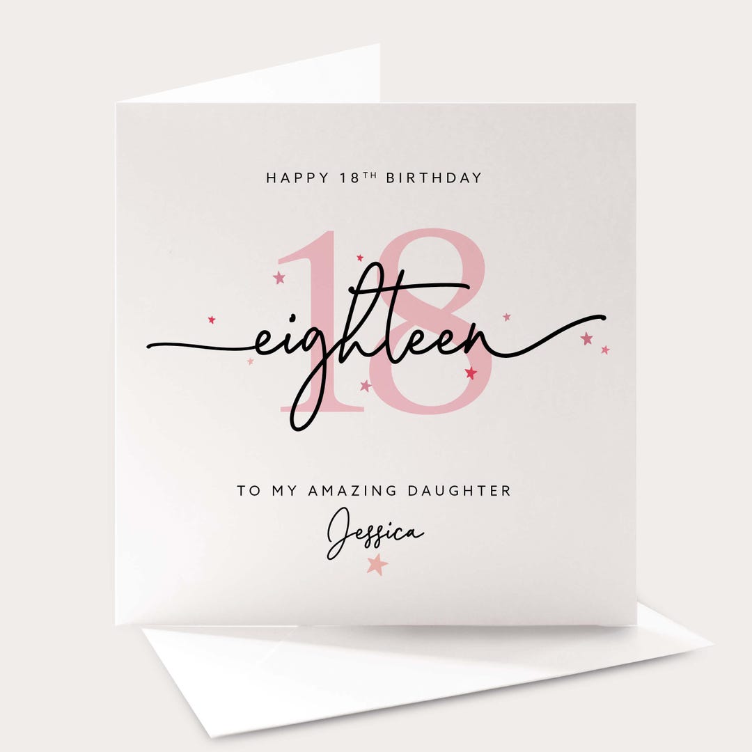 Daughter 18th Birthday Card, 18th Birthday Card, Card for Daughter, Milestone Birthday, 18th ...