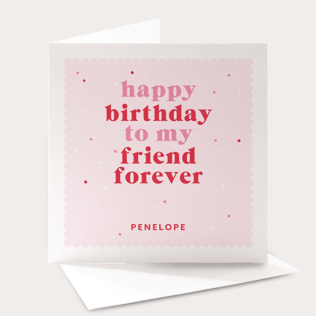 Best Friend Forever Scallop Edge Birthday Card, BFF Birthday Card ...