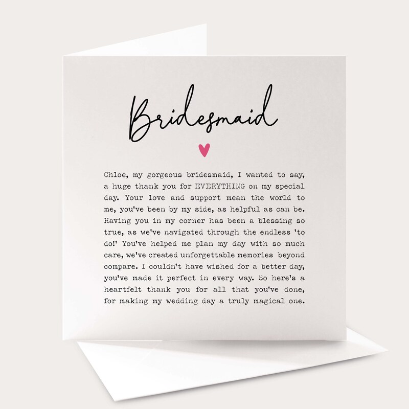 Bridesmaid Poem - Etsy