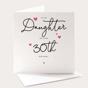 Daughter 30th Birthday Card, Personalised Daughter Card, Birthday Card ...