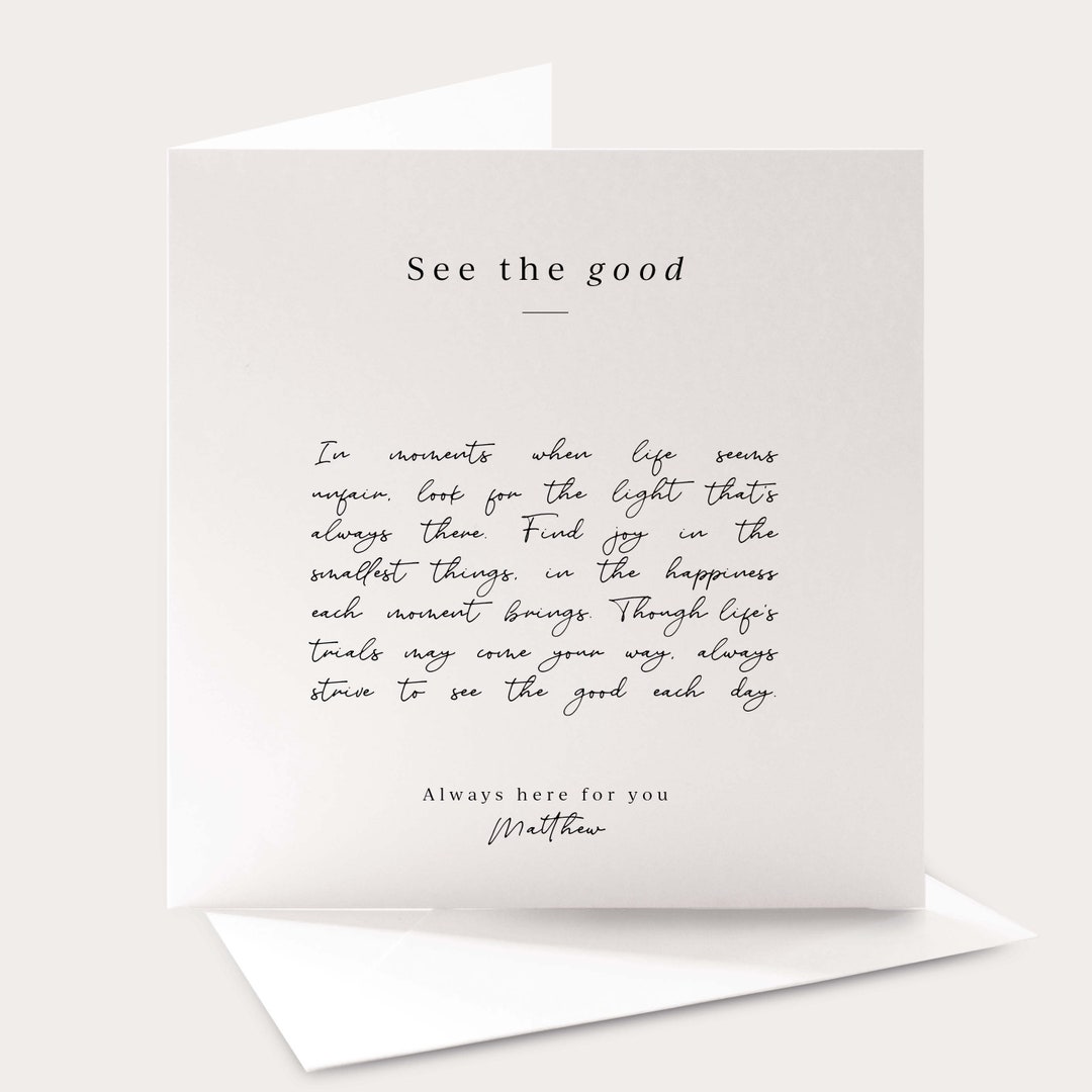 See the Good Card, Personalised Card, Positivity Card, Tough Times Card ...