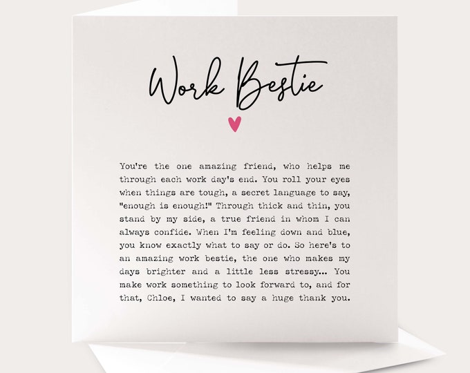 Work Bestie Card Work Bestie Definition Birthday Card Leaving Card ...