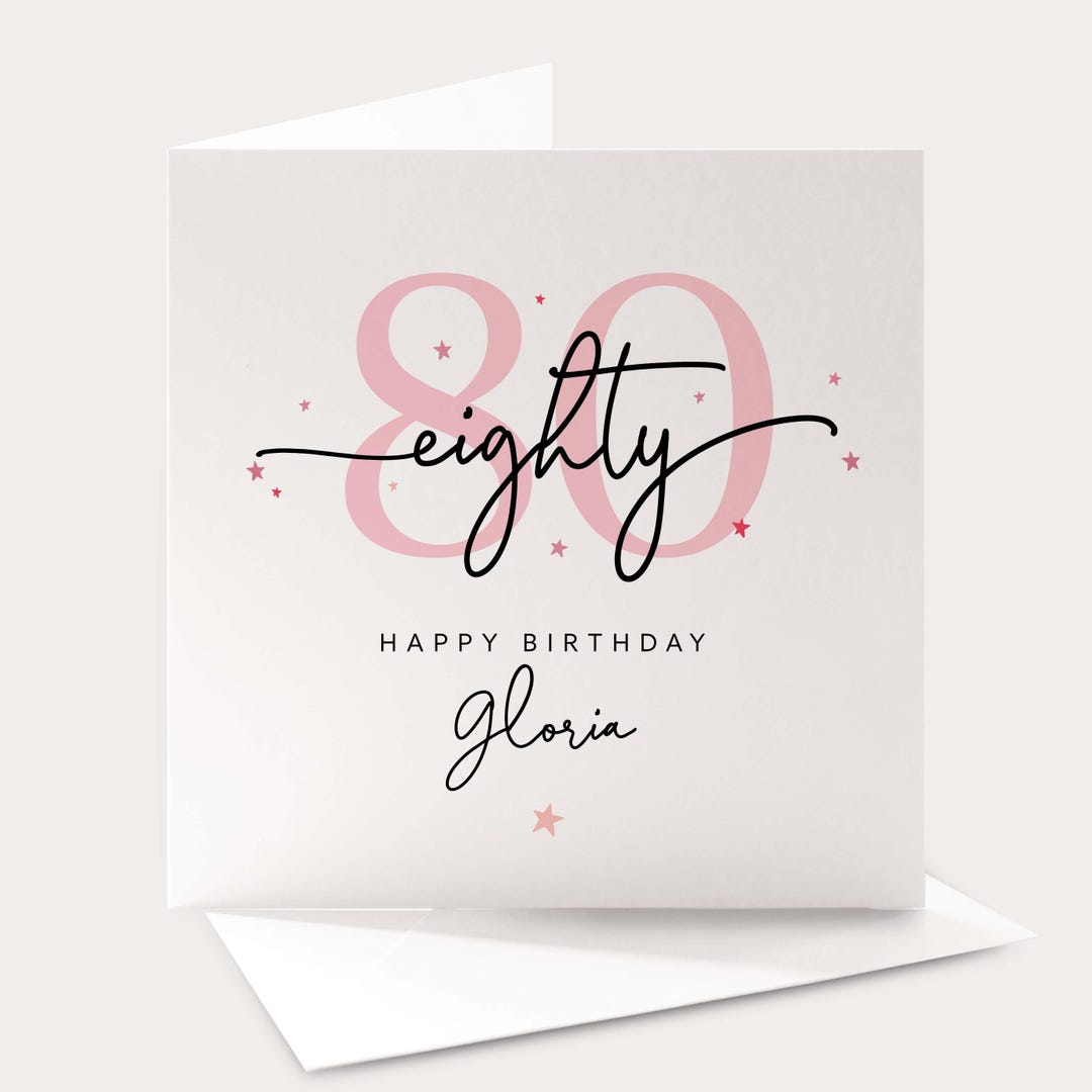Personalised 80th Birthday Card for Her, Special 80th Birthday Card ...