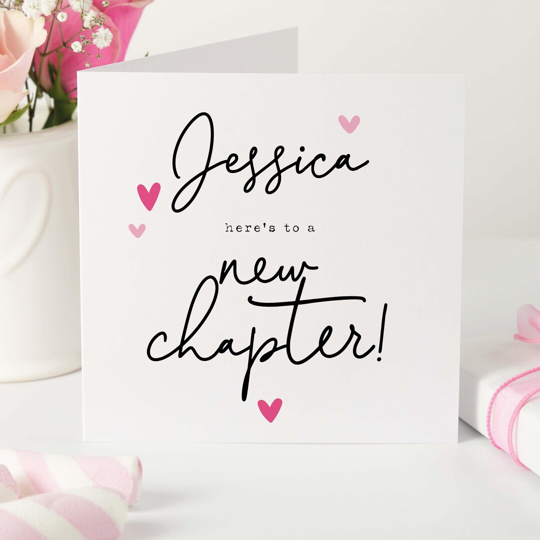 Here's to A New Chapter Card, New Job Card, New Beginnings Card, Card ...