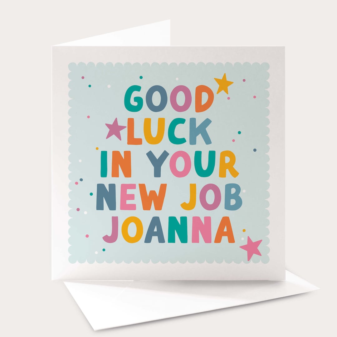 Personalised Leaving Card, Good Luck in Your New Job Card, Colleague ...