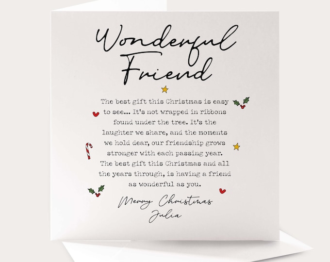 Friend Christmas Card, Best Friend Christmas Card, for Special Friends ...