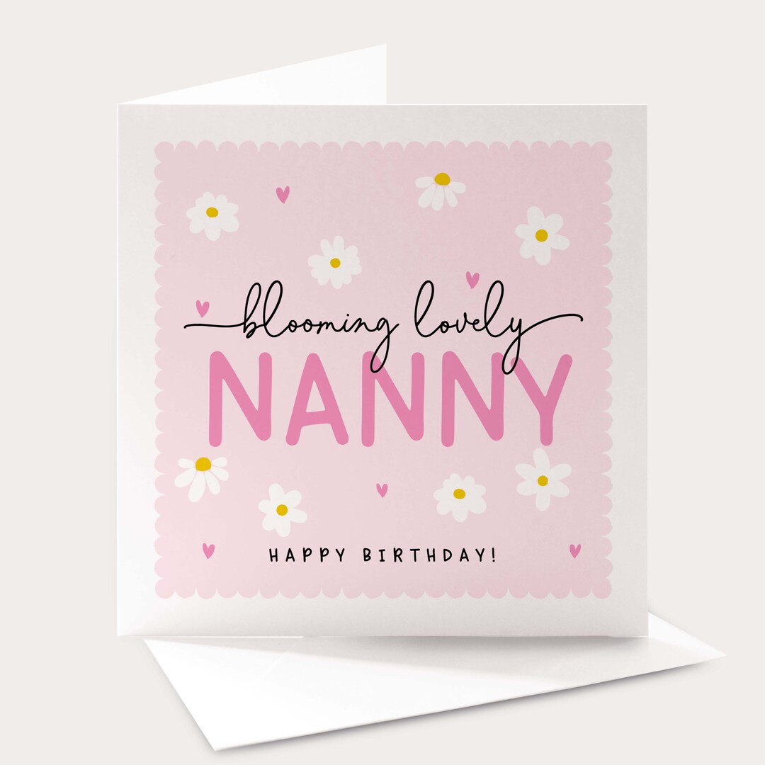 Blooming Lovely Nanny Card, Personalised Nanny Card, Birthday Card for ...