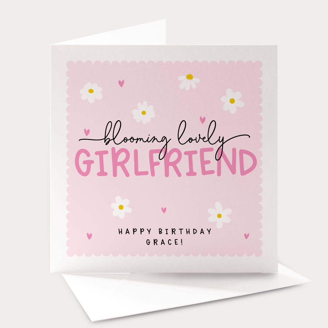Blooming Lovely Girlfriend Birthday Card, Personalised Girlfriend, Card ...