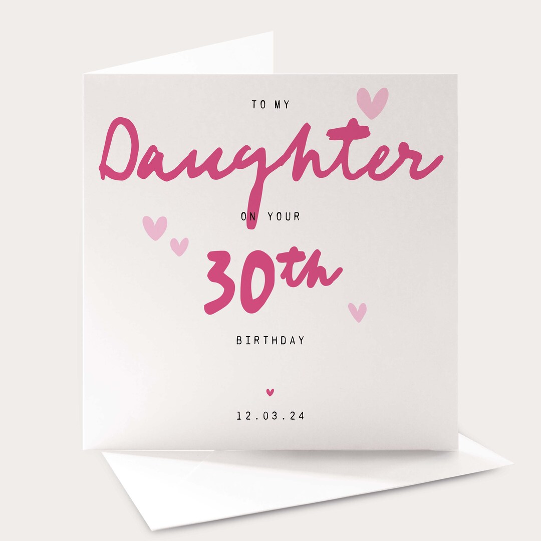 Daughter 30th Birthday Card, Milestone Birthday Card, Daughter Birthday ...