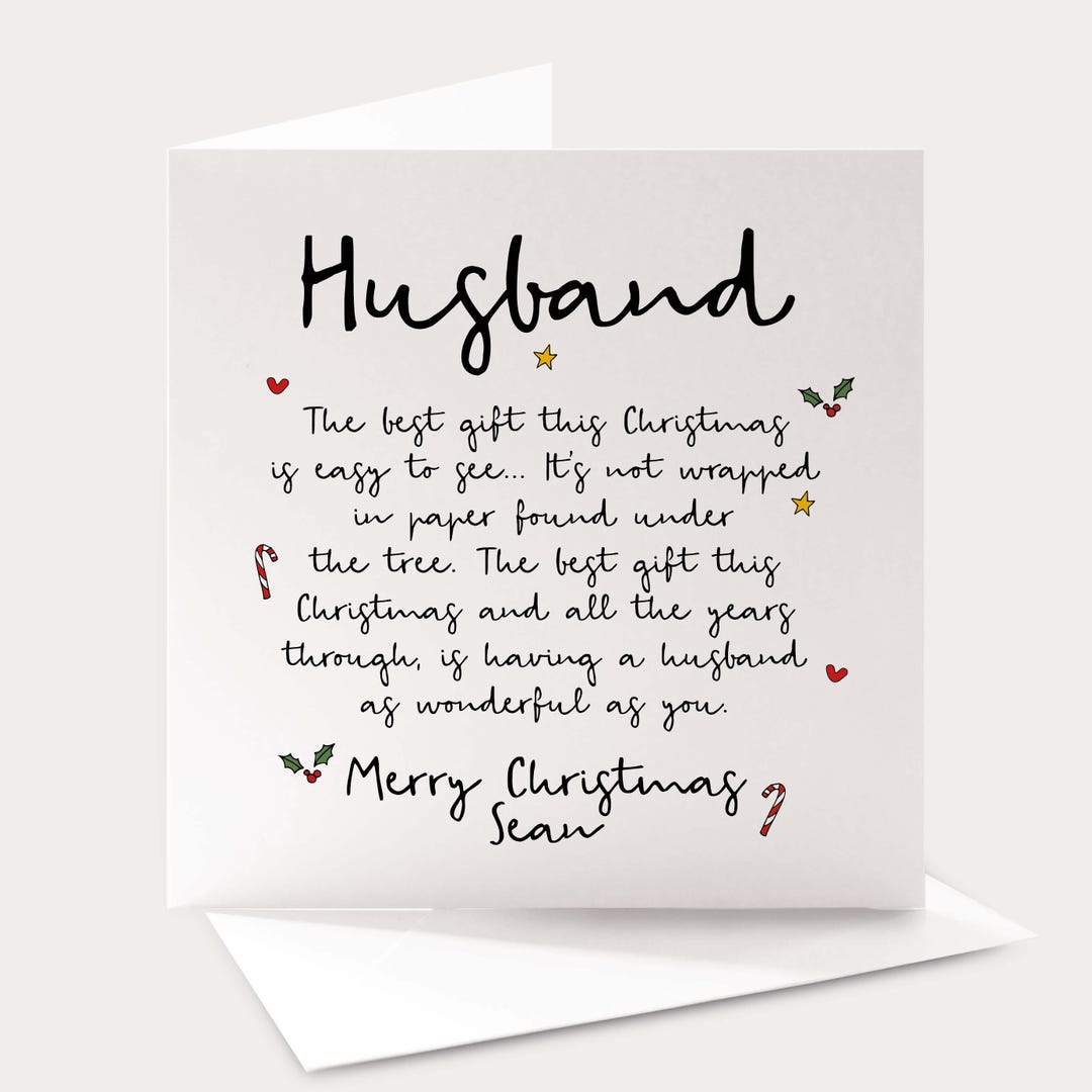 Heartfelt Husband Christmas Poem Card, Meaningful Xmas Card for Husband ...